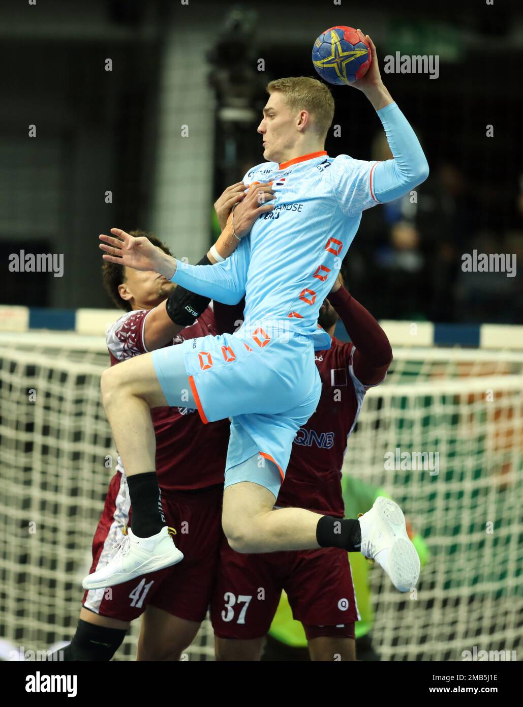 Tom Jansen of Netherlands Qatar vs Netherlands 28th IHF Men`s Handball World Championship ...